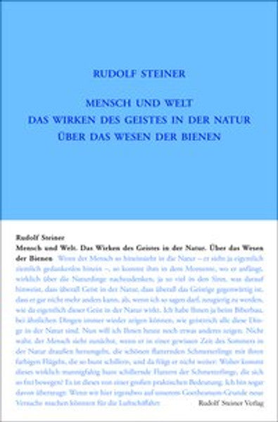 GA 351 Mensch und Welt. Das Wirken des Geistes in der Natur - über das ...